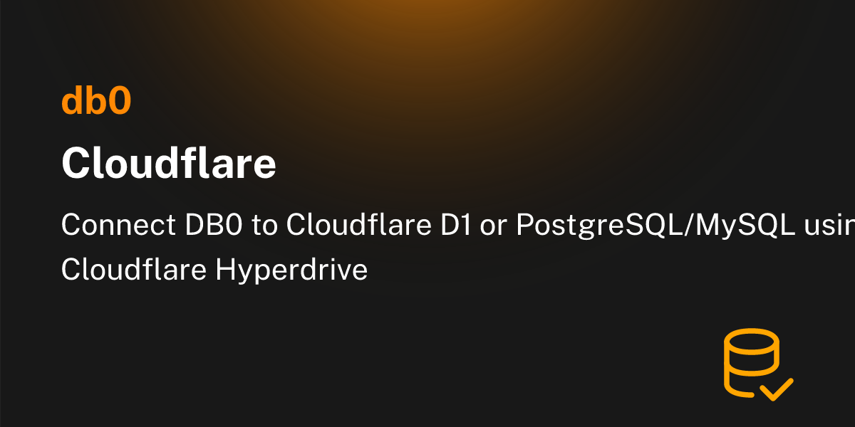 Cloudflare D1 - db0